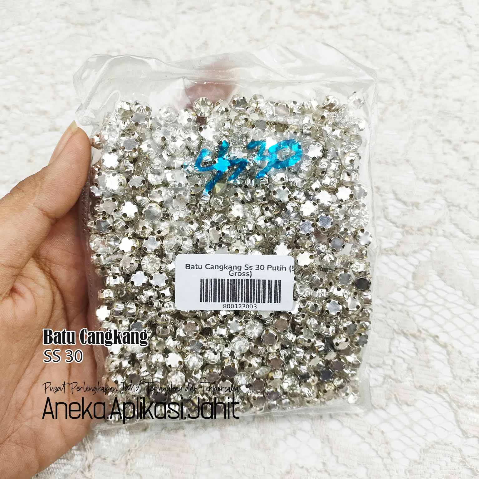 720 BIJI (5 GROSS) DIAMOND CANGKANG / BATU CANGKANG PUTIH SS30 | Lazada ...