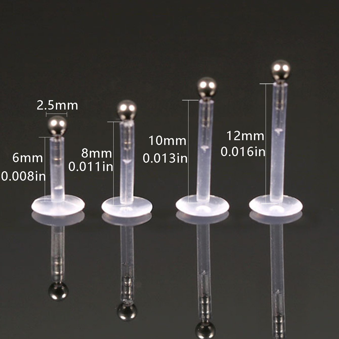 【Special offer】Stainless steel 2.5mm round ball plug UV plastic flat ...