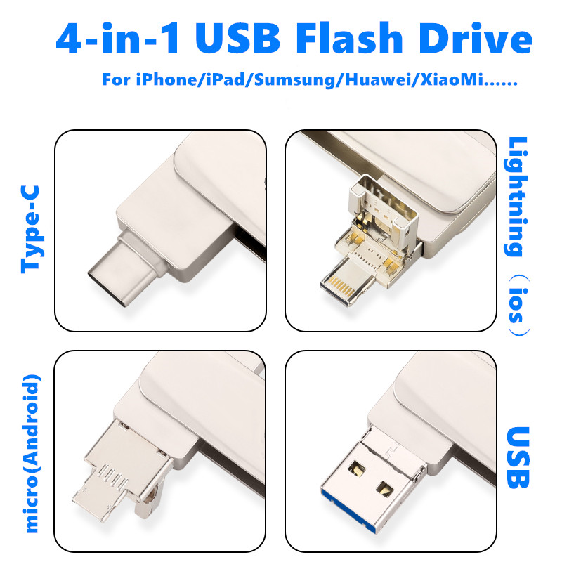 Pen Drive 64GB OTG 128GB Type C USB 3.0 Flash Drive for iphone 15 14 13 ...