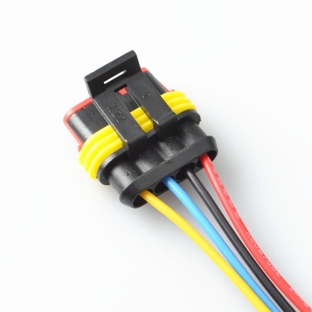 4p Auto Wire Connector 4 Way Auto Connector Male Female Waterproof ...