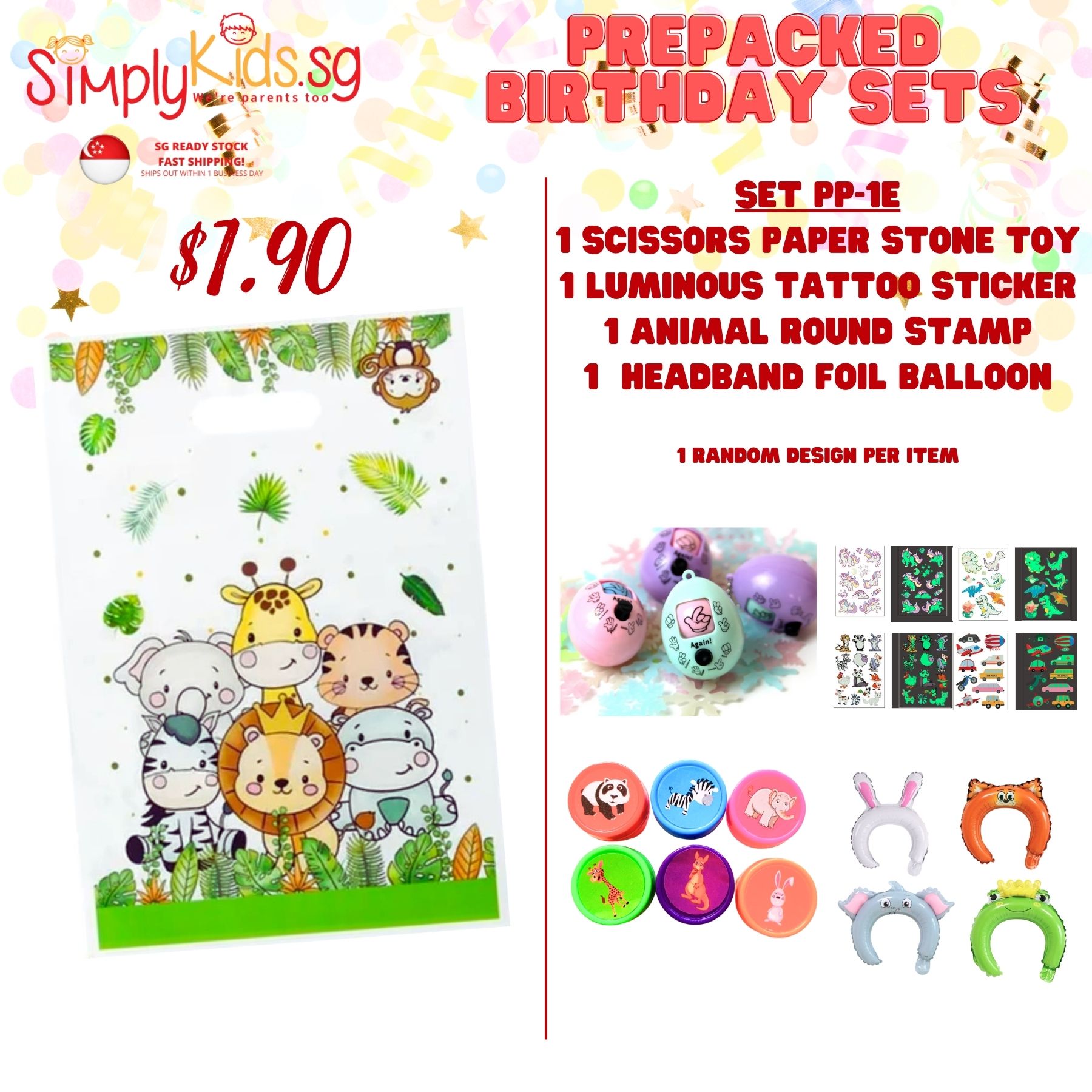 [SG SELLER] SimplyKids.SG® - Prepacked Children Birthday Goodie Bag ...