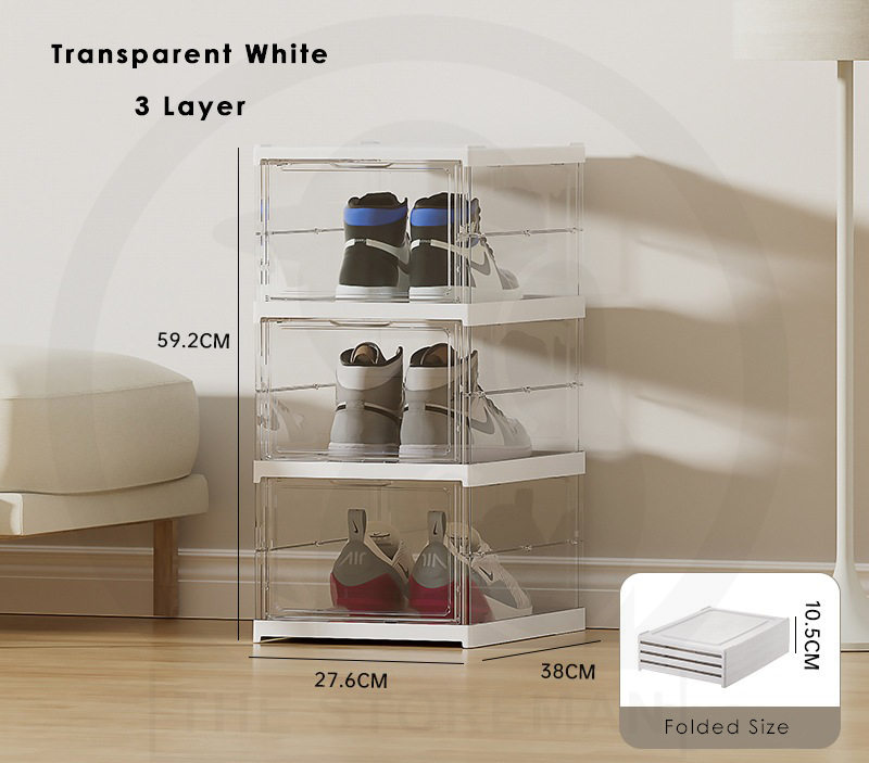 Foldable Shoe Storage Box / Stackable Shoe Rack / Collapsible Shoe Rack ...