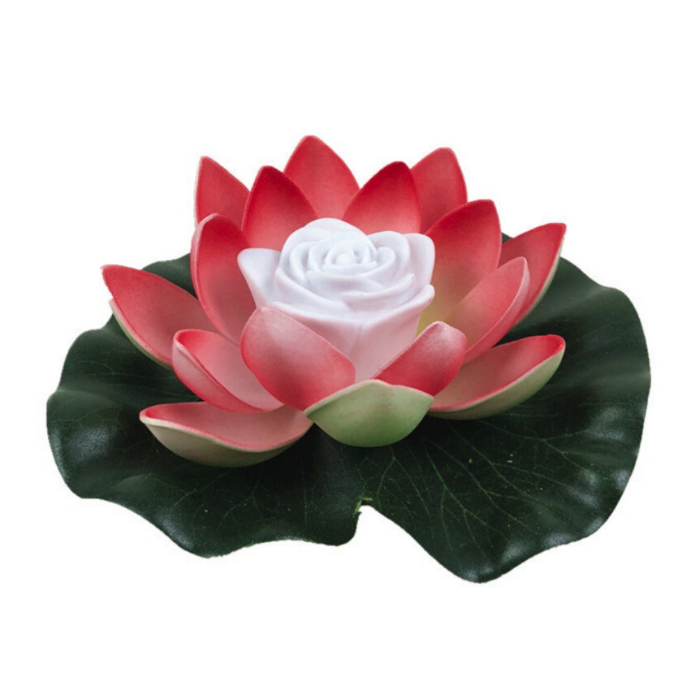 LED Flower Artificial Lotus Shape Floating Fountain Pond Garden Pool ...