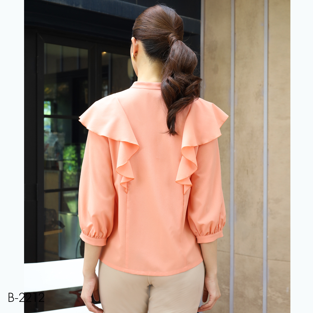 MIKIKO Blouse MI-B2212 ชิฟฟอนชีราเม้นท์ แขนยาว IGPU22-4 - MIKIKO MKK - ThaiPick