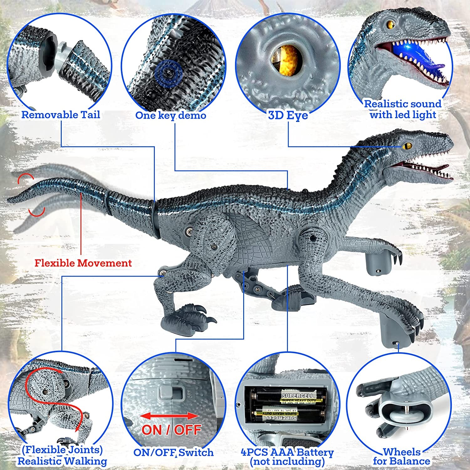 ของเล่นไดโนเสาร์วิทยุบังคับ VELOCIRATOR เวโรซีแรพเตอร์ บังคับเดินหน้า ...