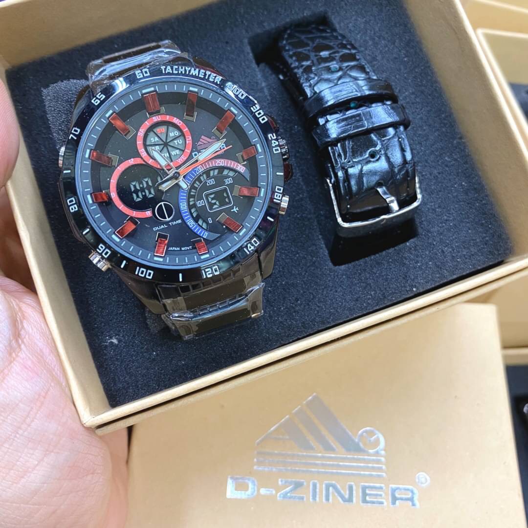 D-ZINER นาฬิกาแท้ กันน้ำ 30m. แถมฟรีกล่องแบรนด์ ฟรีผ้าเช็ด เซ็ทเวลา ...