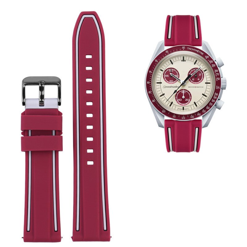 Silicone Sport Strap for Omega x Swatch Speedmaster Moonswatch Quick ...