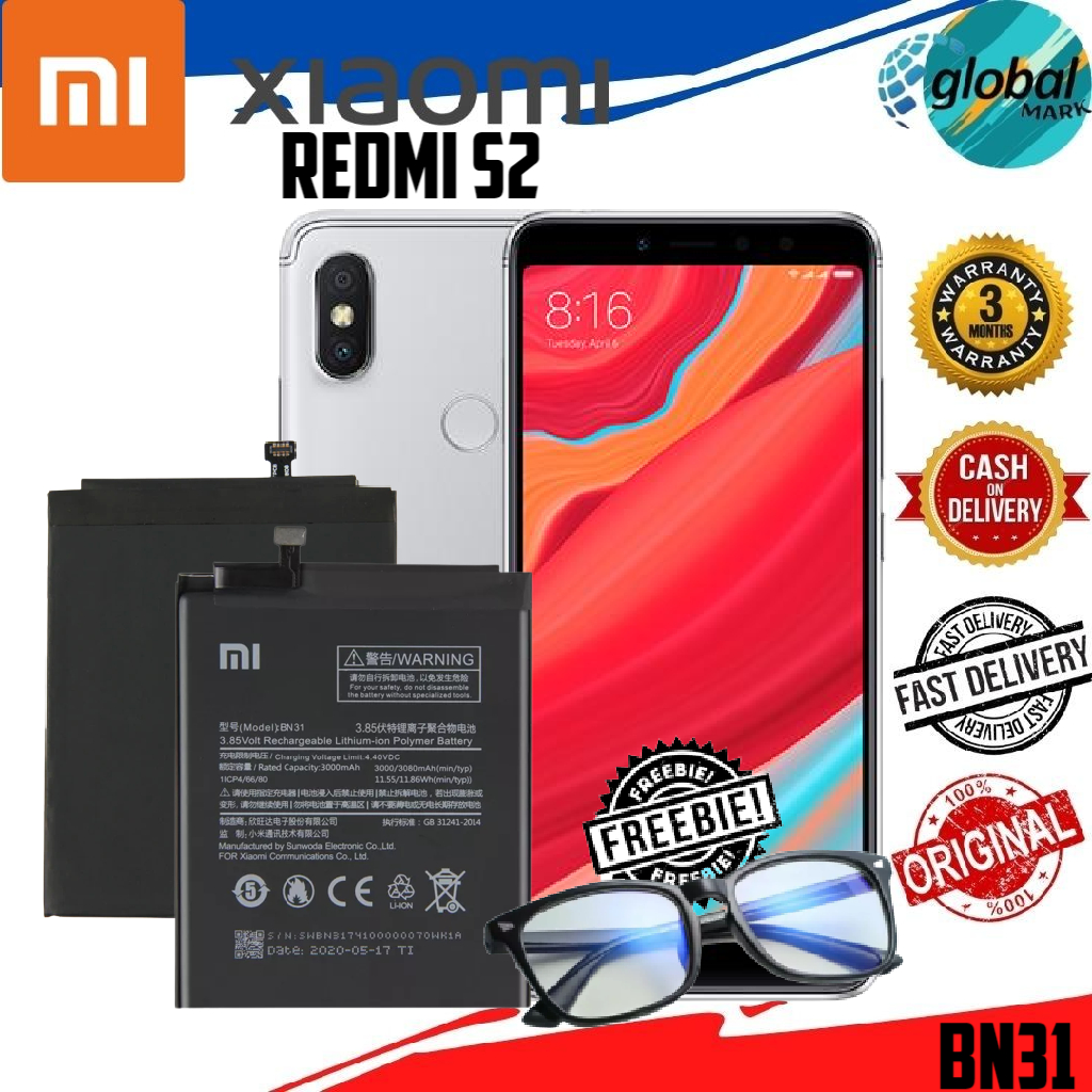 XIAOMI Redmi S2 Battery Original Model BN31 Capacity (3000mAh) with ...