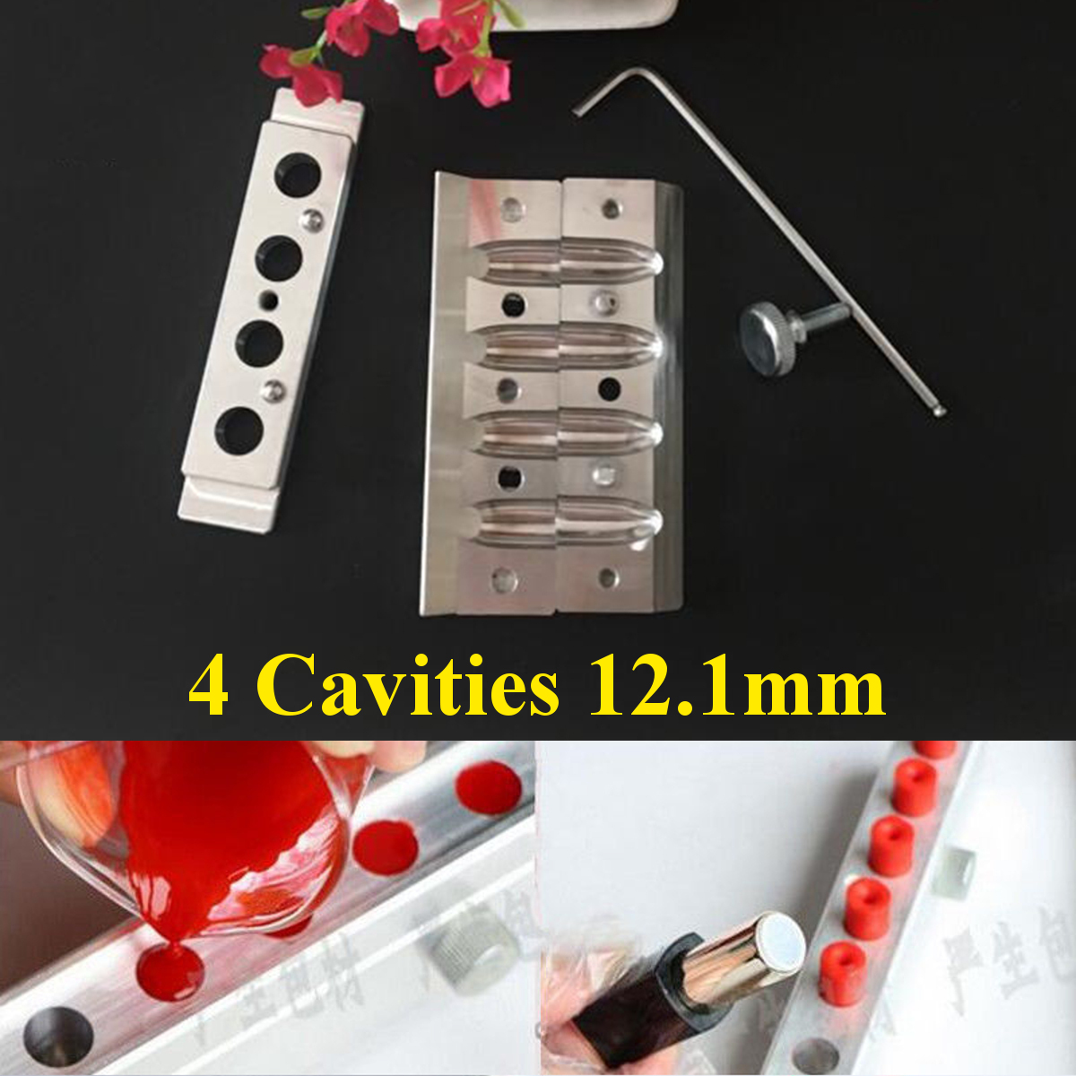 DIY 4 Cavities Best Hole Aluminum Alloy Lipstick Health Fill Mold Eagle ...