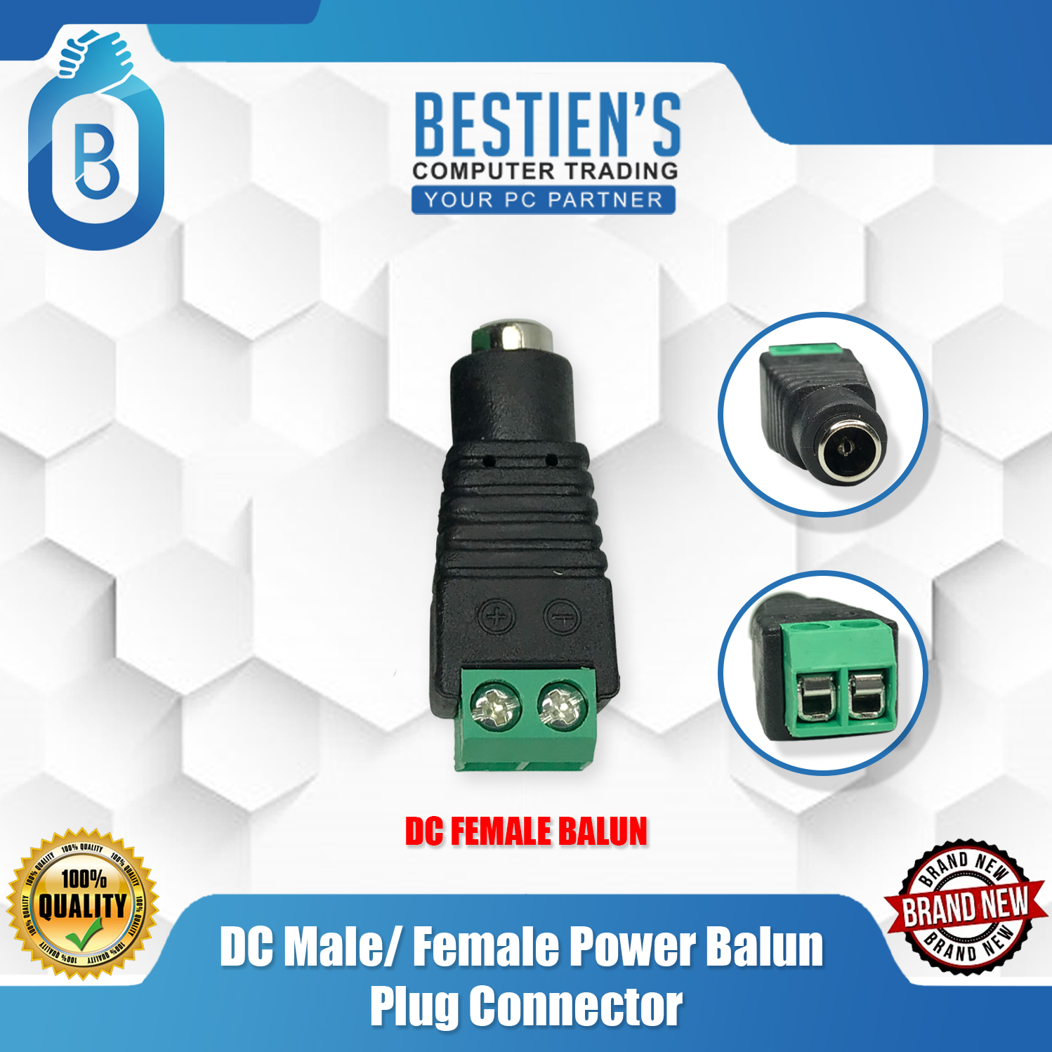 DC Male/ Female Power Balun Plug Connector | Lazada PH