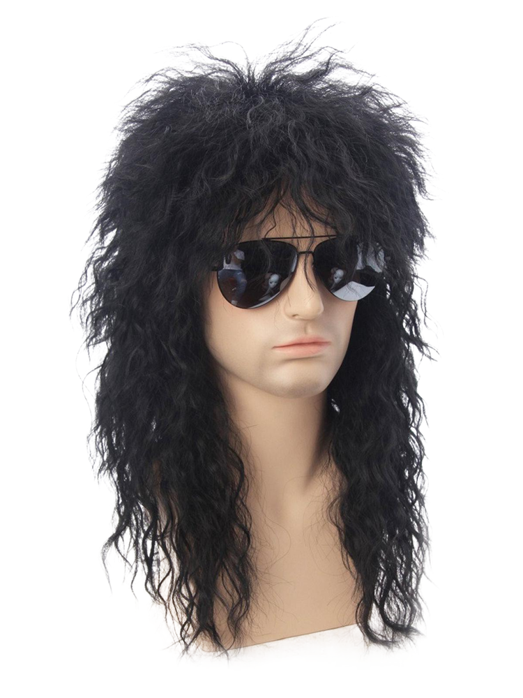 70s 80s Rockstar Wig Blonde Punk Fluffy Curvy Long for Men Wig ...
