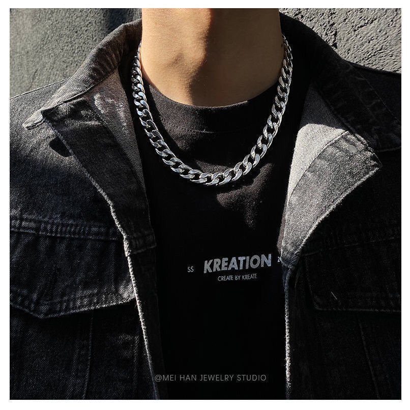 【New arrival】Titanium Steel Color-free Rough Chain Cuban Chain Necklace ...