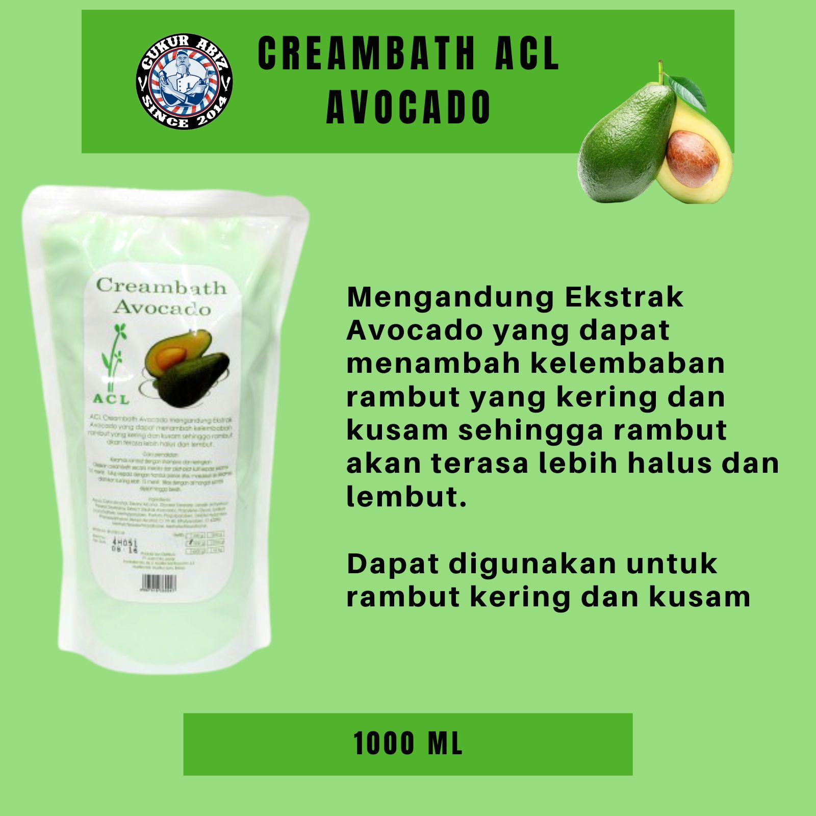 Creambath ACL avocado 1000 ml | Lazada Indonesia