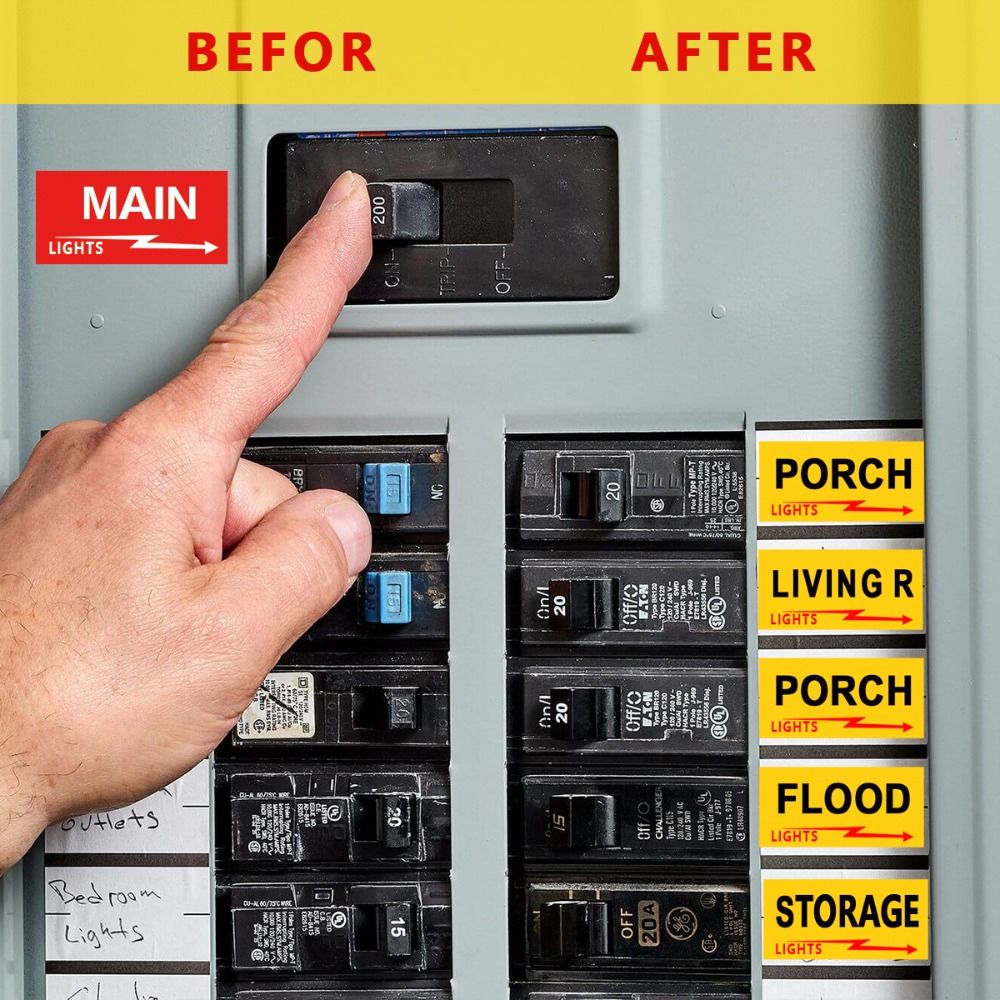 129 Pcs Plugs and Lights Weatherproof Circuit Breaker Labels Self ...