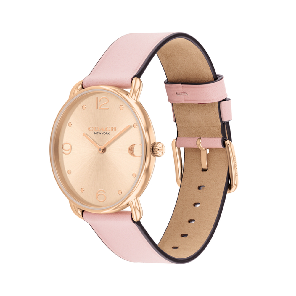 COACH CO14504288 ELLIOT Watch for Women Leather Band Analog Quartz Pink ...