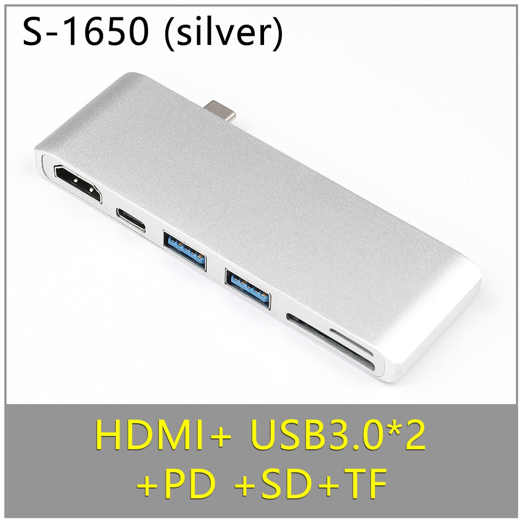 Usb C Hub To Hdmi Usb 3 . 0 Sd / Tf Macbook Pro Type C Adapter มัลติฟังก์ชั่นสําหรับ Macbook Air ...