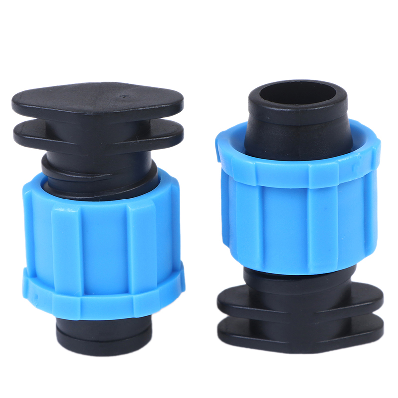 10PCS 16mm Drip Irrigation Tape End Plug Pipe Fitting Connectors Thread ...