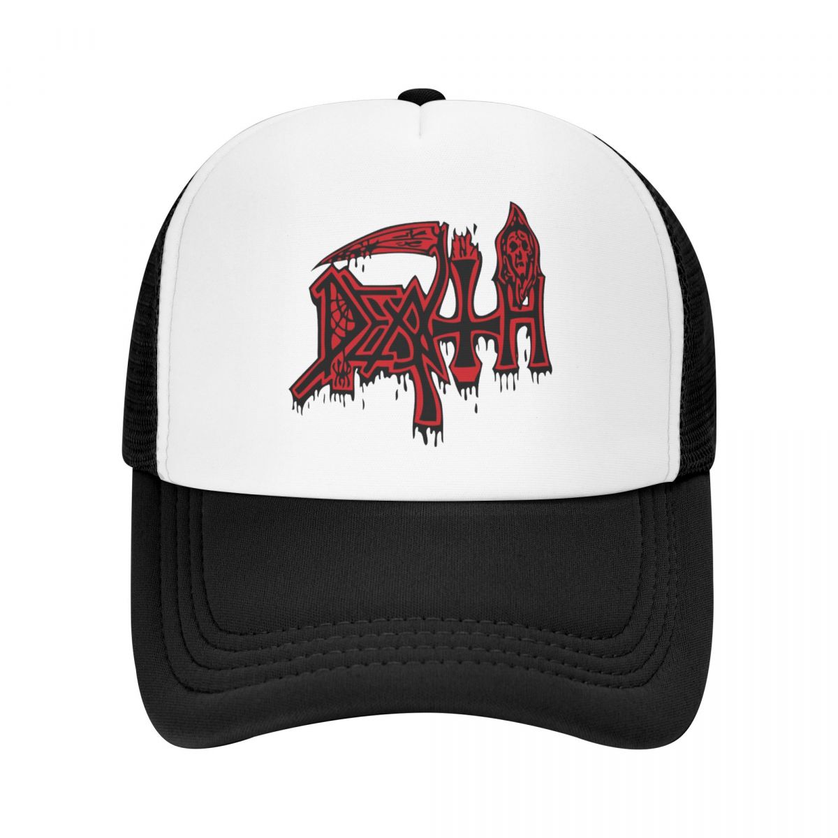 Custom Death Rock Cap Men Heavy Metal Music Trucker Hat Sports Snapback ...