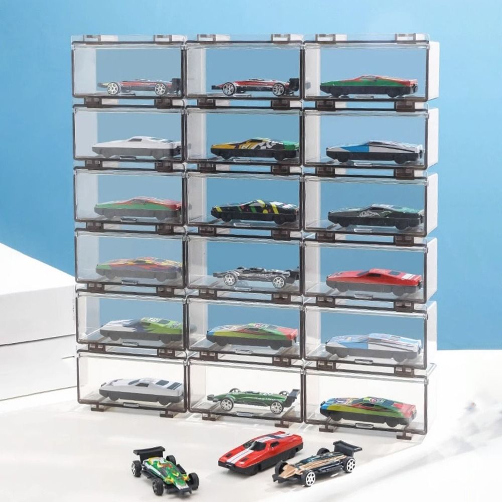 Practical Plastic Model Car Box :64 Diecast Stackable Car Toys Case ...