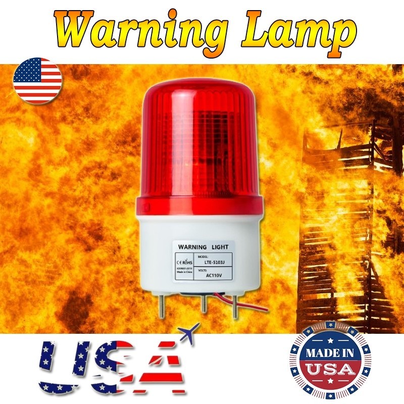 Sound & Light Fire Alarm Warning Strobe Horn Alert Safety System Sensor ...