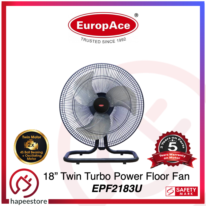 EuropAce 18 / 20 Inch Power Desk Floor Fan Twin Turbo Motor EPF 2183U ...