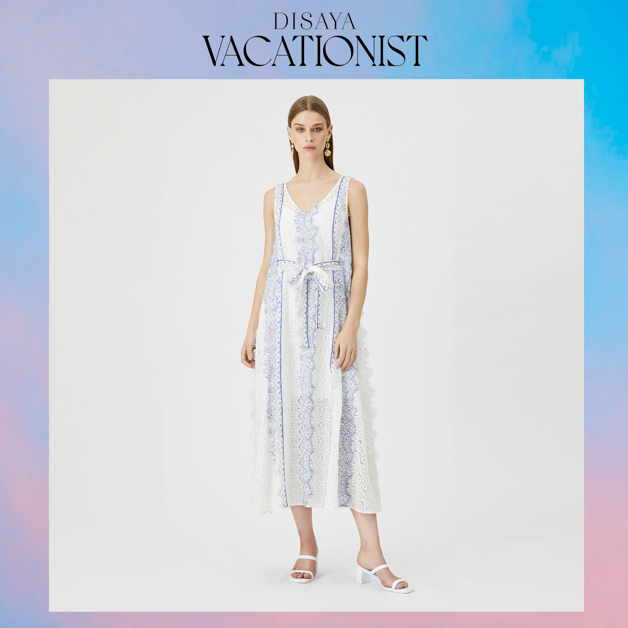 [Disaya Vacationist] - Decorative Lace Maxi Dress ชุดเดรสแม็กซี่ดีเมล ...