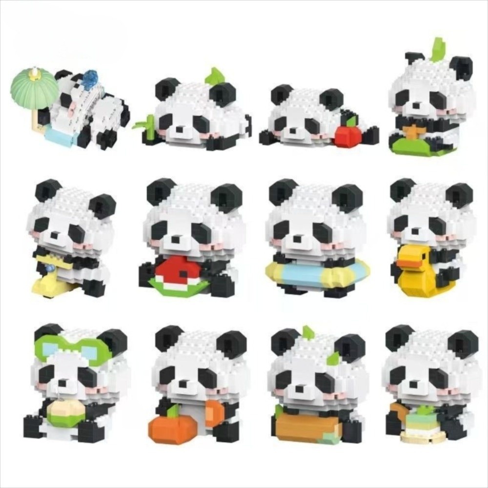 New Micro Panda Building Blocks Toys Cartoon DIY Model Nanobricks ...