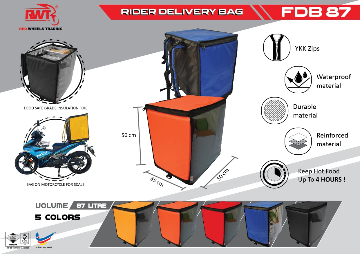 [READY STOCK] 100% Waterproof Kotak FoodPanda Grab Food Box Motor ...