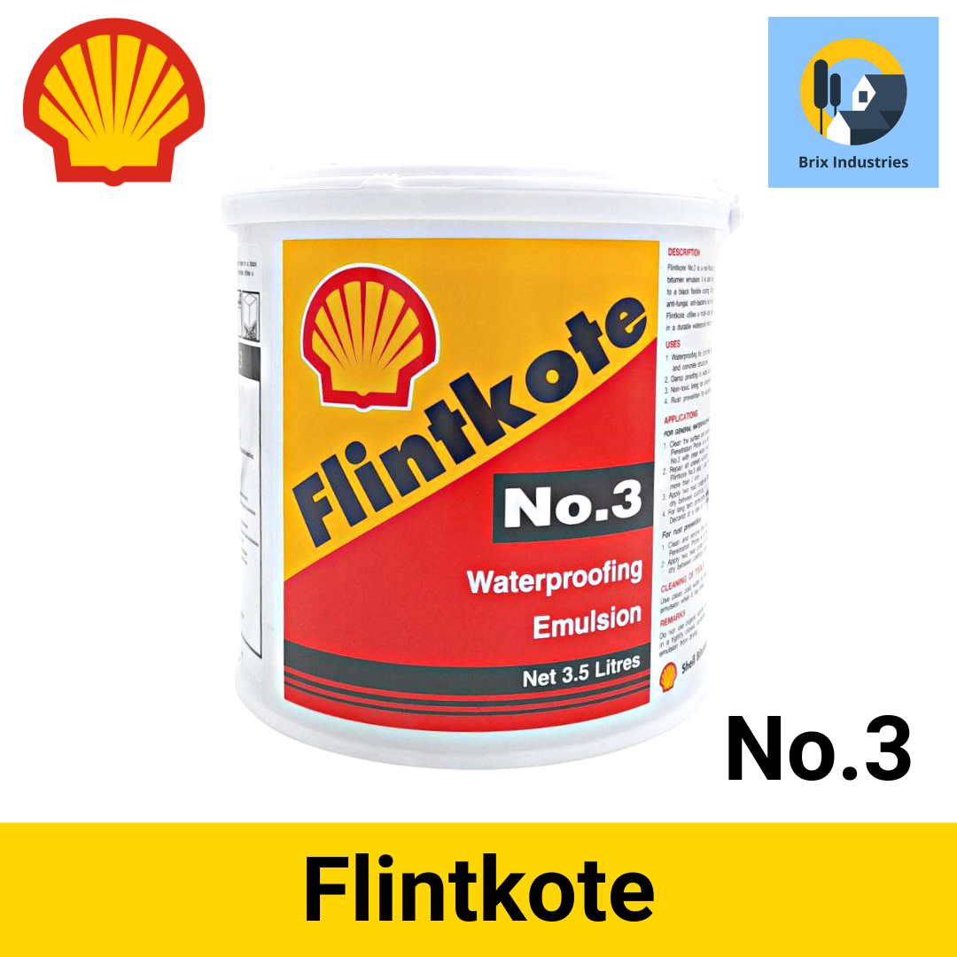 Shell Flintkote Waterproofing Emulsion 3.5 Liters No. 3 or No. 5 Brix ...