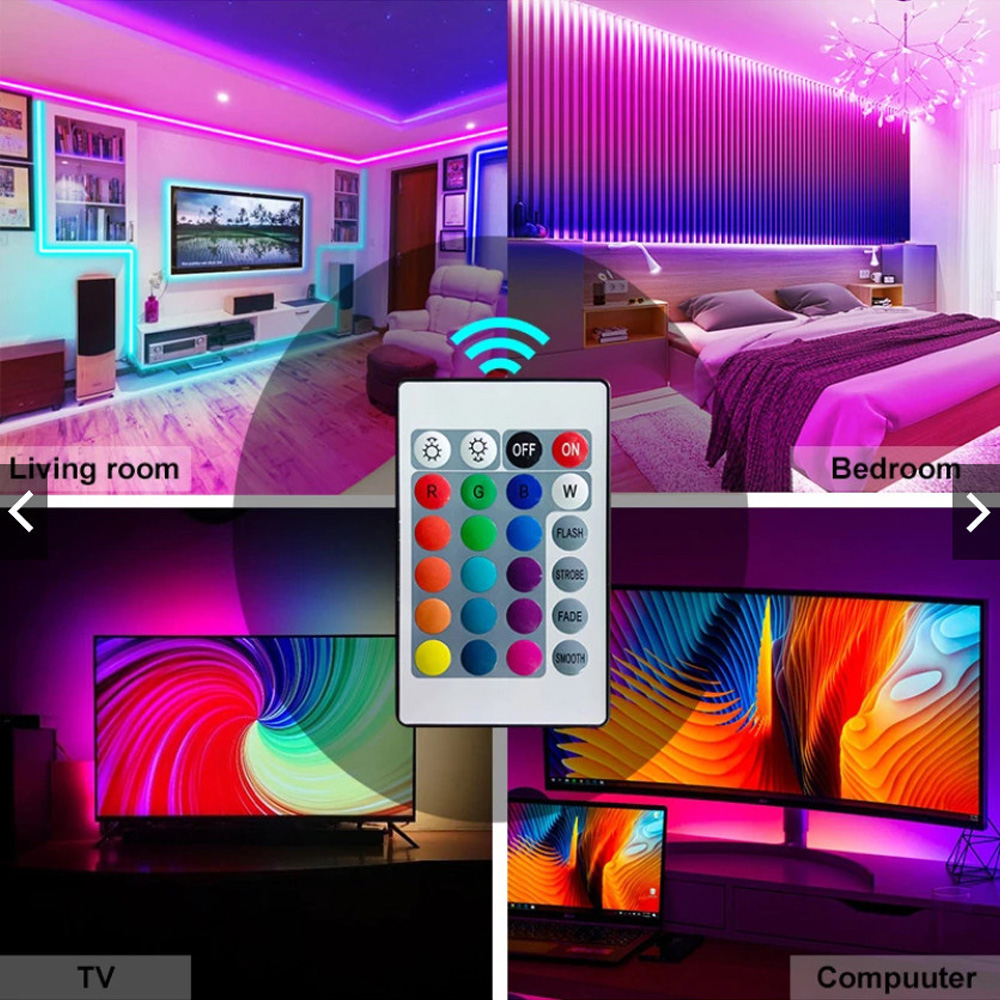 【original】 RGB LED Strip Lights 3535 APP IR Remote Control USB 1M 2M 3M ...