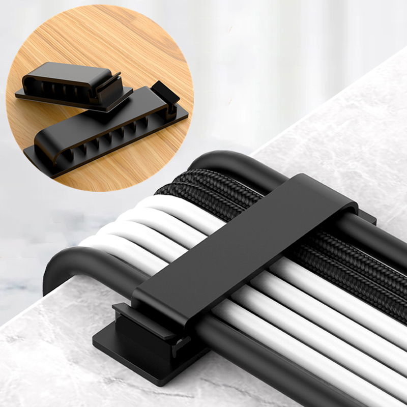 【LuxeGlow】Creative 10 Hole Cable Clamp Self-adhesive Desk Cable ...