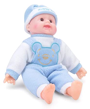 44 cm Laughing Sound Doll Battery Operated Soft Toy with Trendy Dress ...