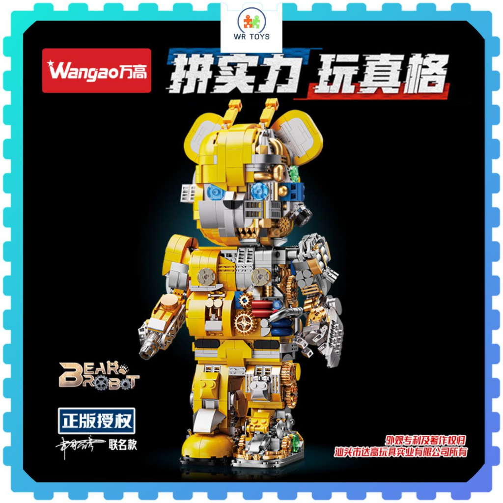 Bumblebee Bear Robot Bearbrick Building Blocks WANGAO 188005 (Height ...