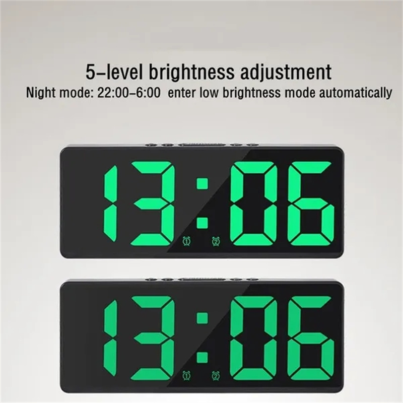 【Bunyad Traders】Led Digital Clock Voice Control Teperature Snooze Night ...