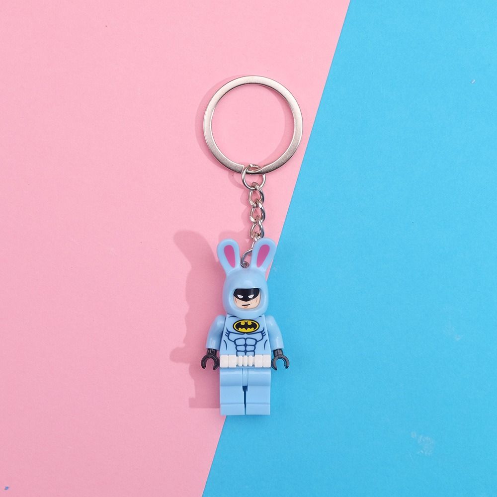Creative Pink Lego Keychain Building Blocks Fairy Batman Key Ring Small ...