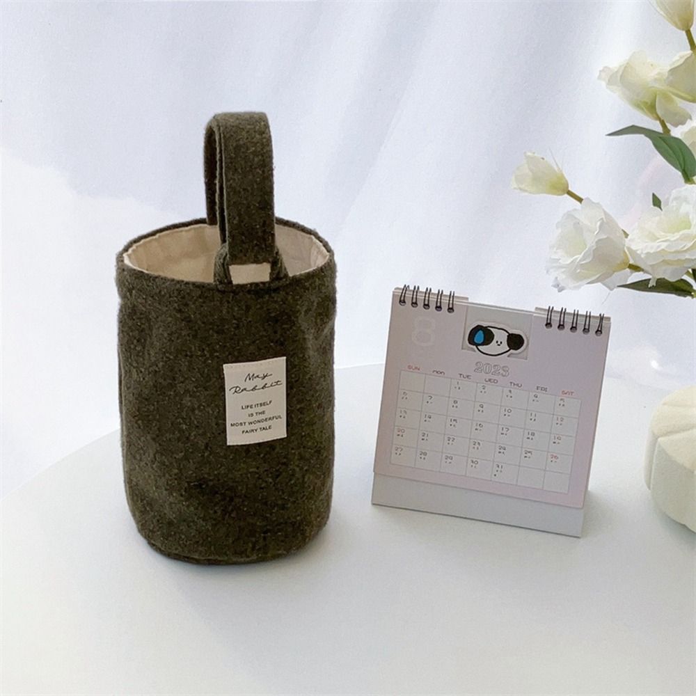 WPOT ตัวอักษรสำหรับเด็ก กระเป๋าขนสัตว์ทรงถัง สไตล์เกาหลีแบบ จุได้มาก ...