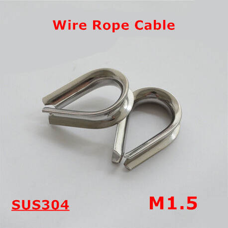 50pcs M1.5 Wire Rope Cable 304 Stainless Steel 1.5mm Triangle Thimble ...