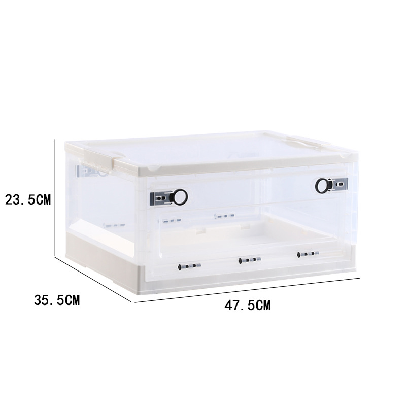 Heighten Plastic foldable stackable Organizer two side door open Extra ...