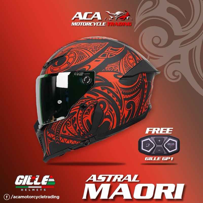 GILLE ASTRAL MAORI - Fullface Dual Visor Helmet with FREE GP-1 ...