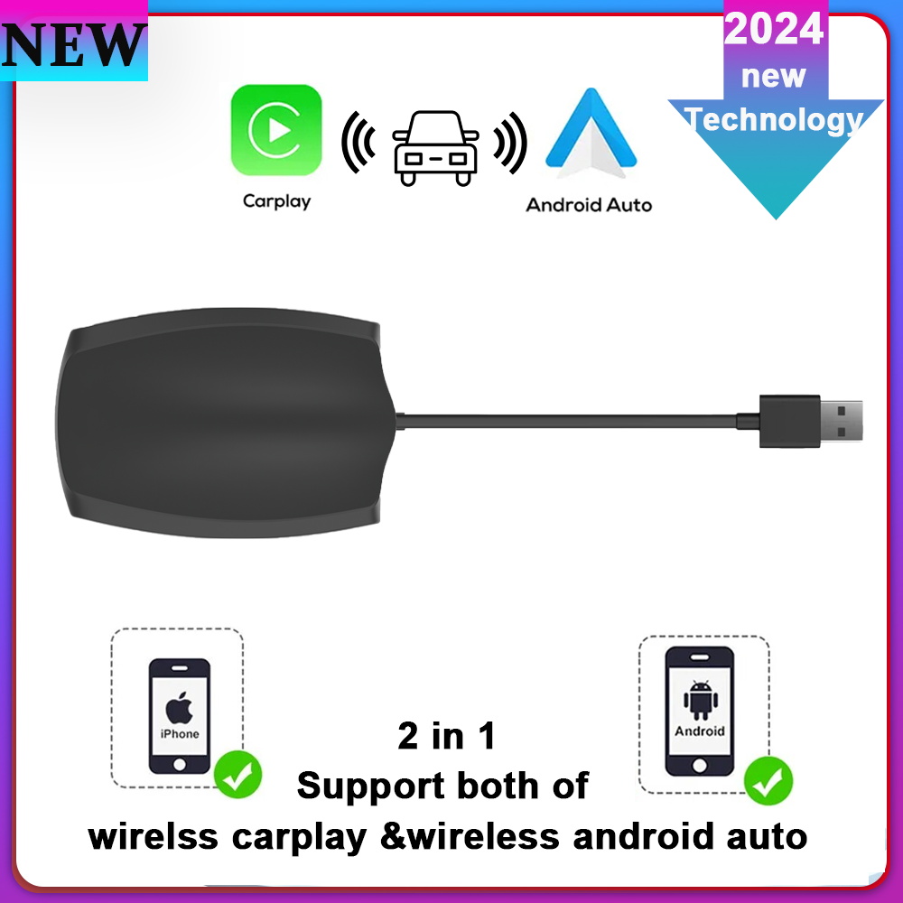 Acodo New 2 in1 Wireless CarPlay Dongle Wireless Android Auto Box Wired ...