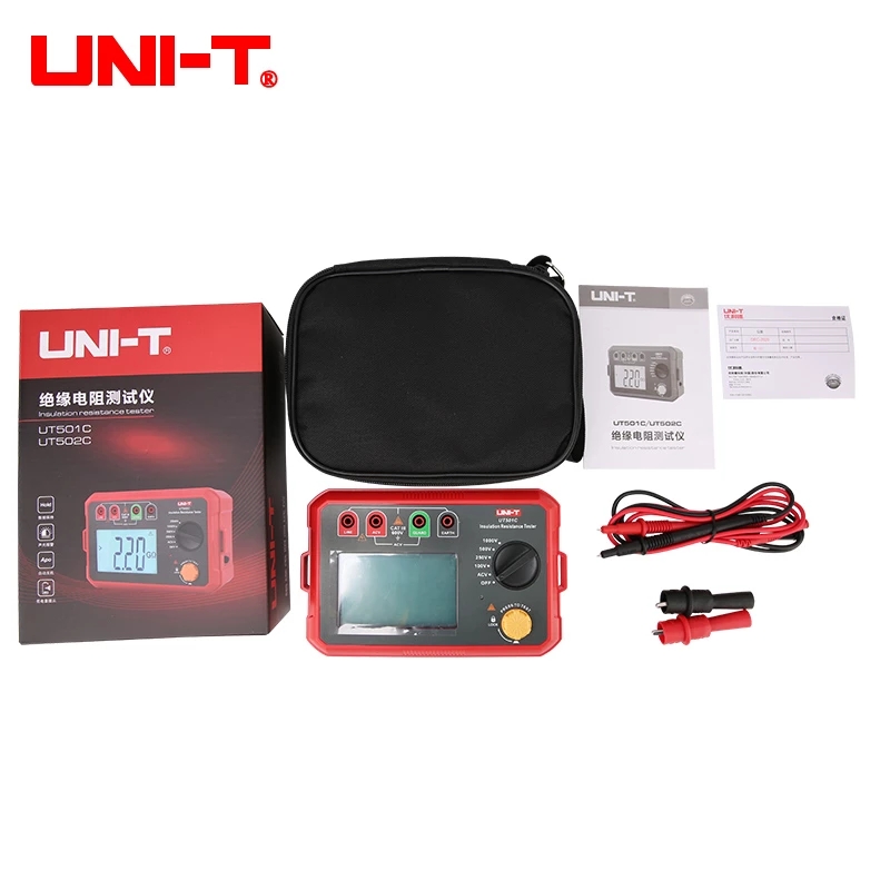 UNI-T Insulation Resistance Tester UT501C 100V 250V 500V 1000V Digital ...