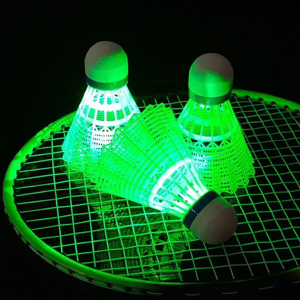 Training Light-up LED Badminton Lighting Balls Glowing Luminous ...