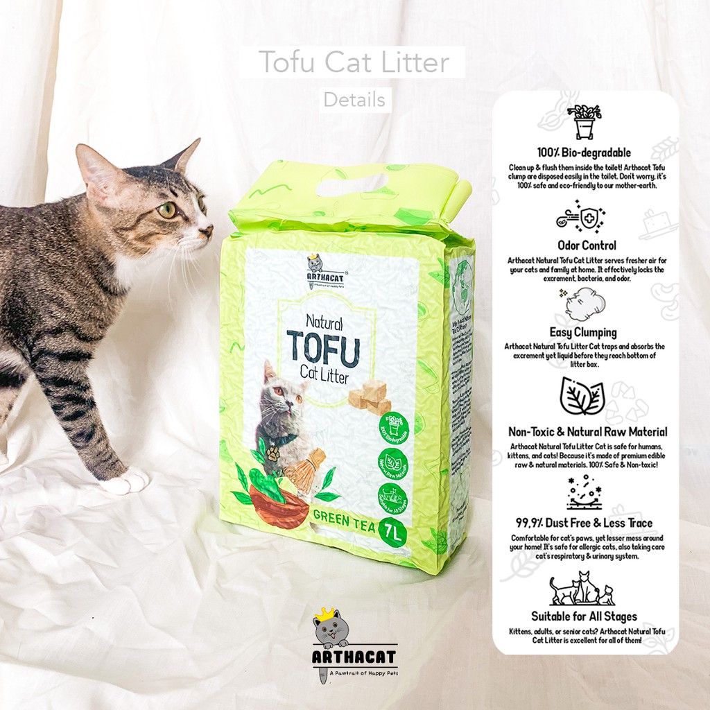 Pasir Kucing TOFU SOYA ARTHACAT 7 Liter Aroma Greentea | Lazada Indonesia