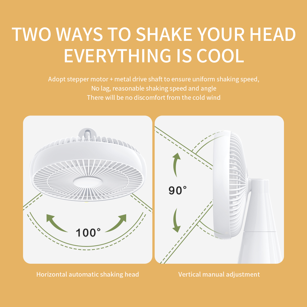 SmartDevil Desk Fan, Electric fan 4 Speed rechargeable fan Small Fan ...