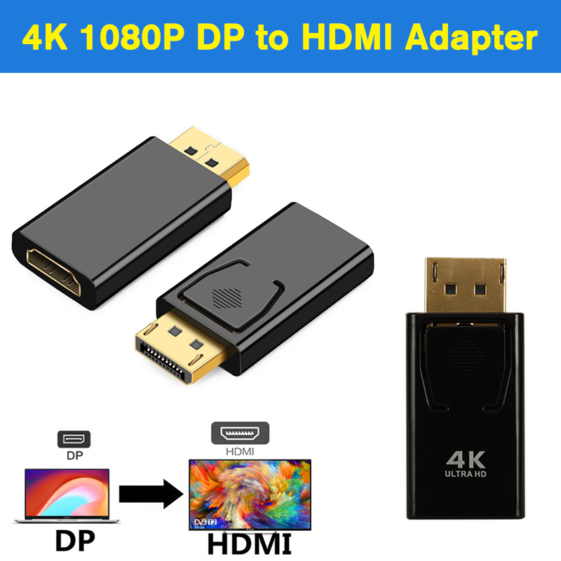 4K/1080P DisplayPort to HDMI Adapter Converter Display Port Male DP to ...