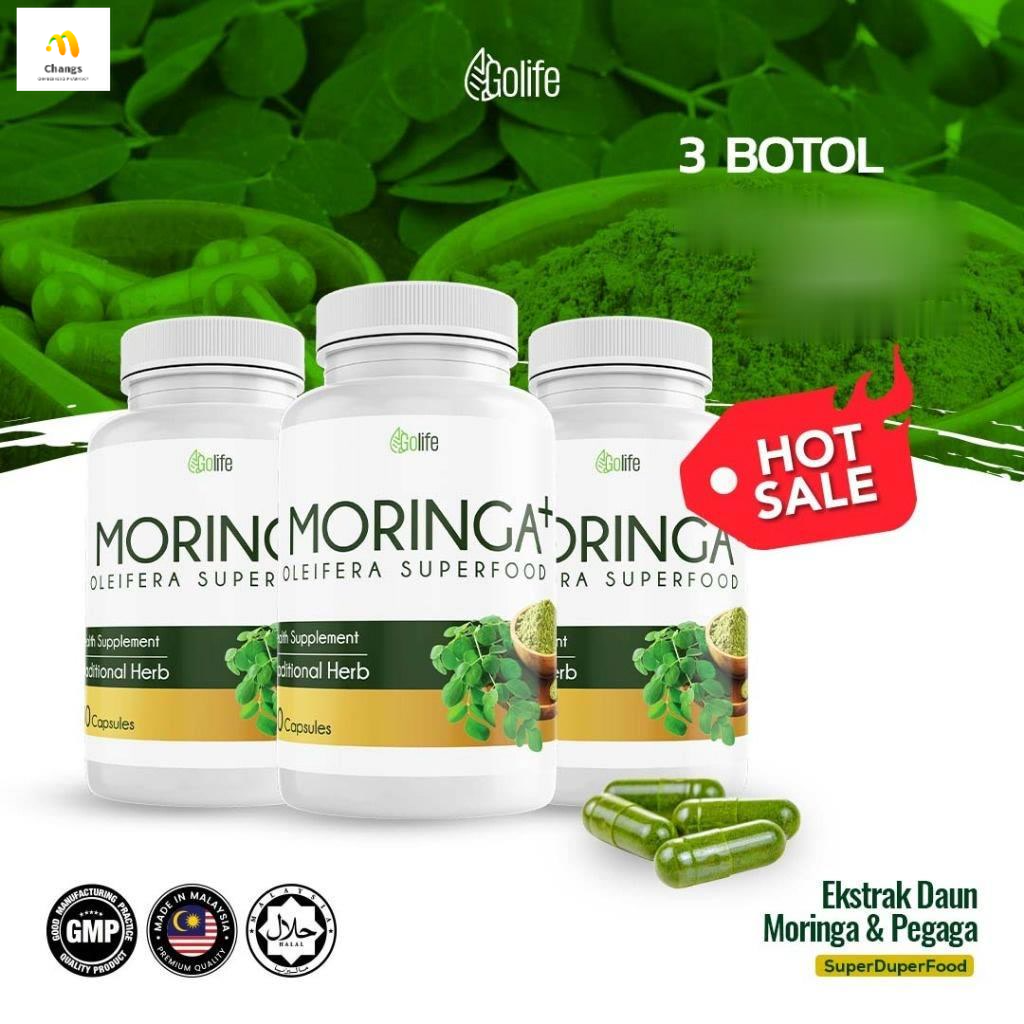 Golife Moringa and Pegaga Extract - Natural 100% Pure Herbal Supplement ...