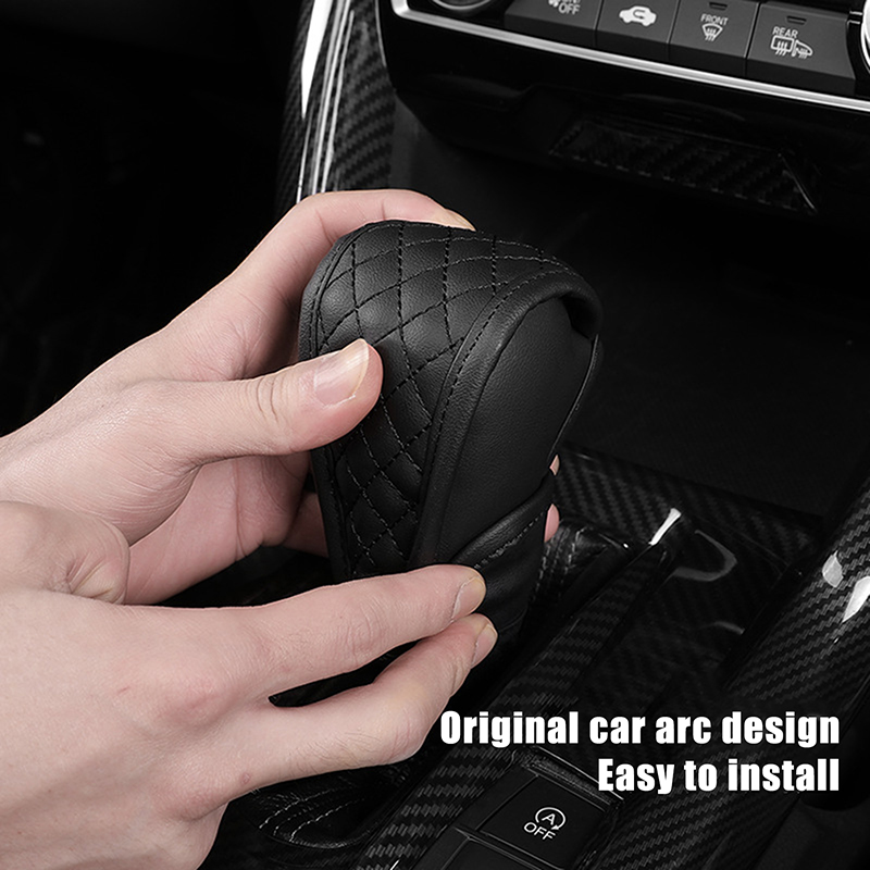1PC Car Shift Handle Cover Leather Universal Non-Slip Shift Knob ...