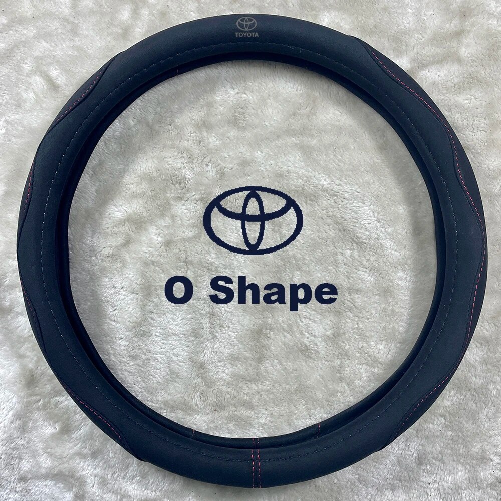 38cm Toyota Logo Universal Suede Leather Car Automobile Steering Wheel ...