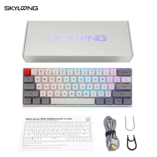 Skyloong Mini Portable 60% Mechanical Keyboard Wireless Bluetooth ...