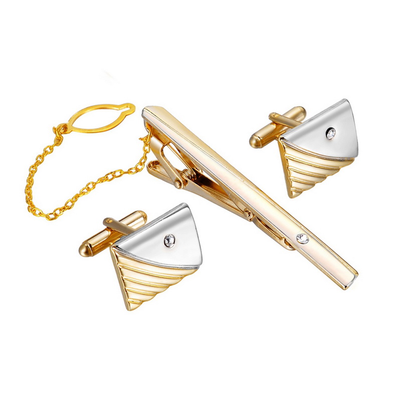 【Exclusive Offer】Luxury Tie Clip Cufflinks For Mens Set Curve Stripes ...